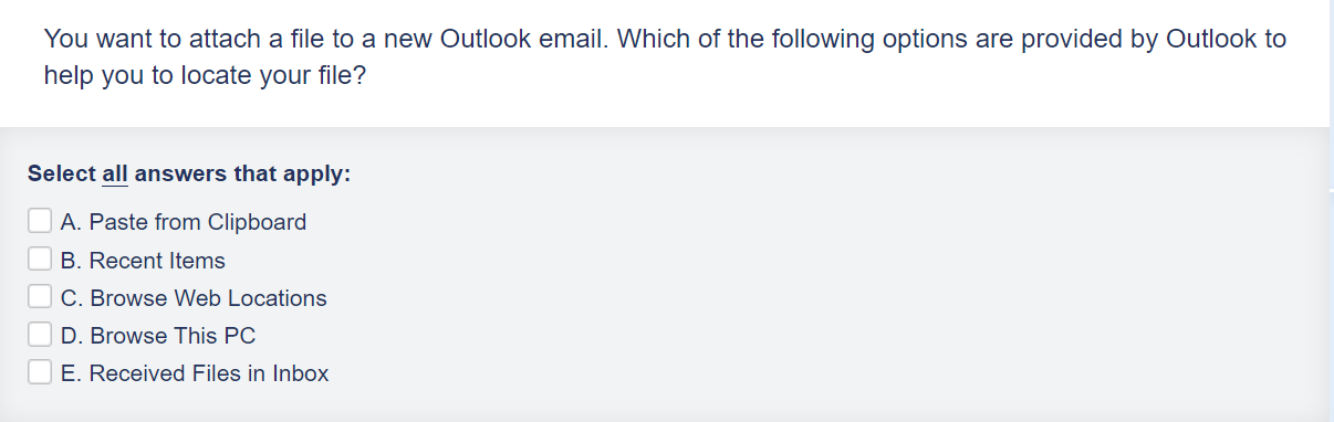 Solved You want to attach a file to a new Outlook email. | Chegg.com