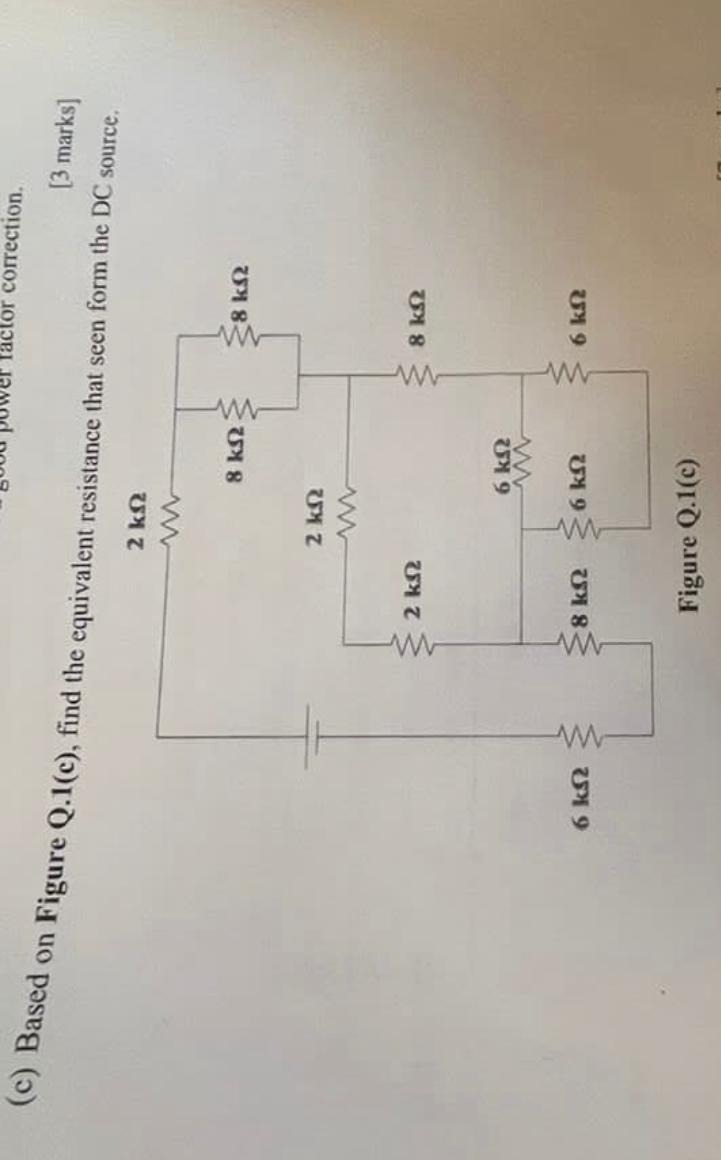 Solved (c) Based on Figure Q.1(c), find the equivalent | Chegg.com