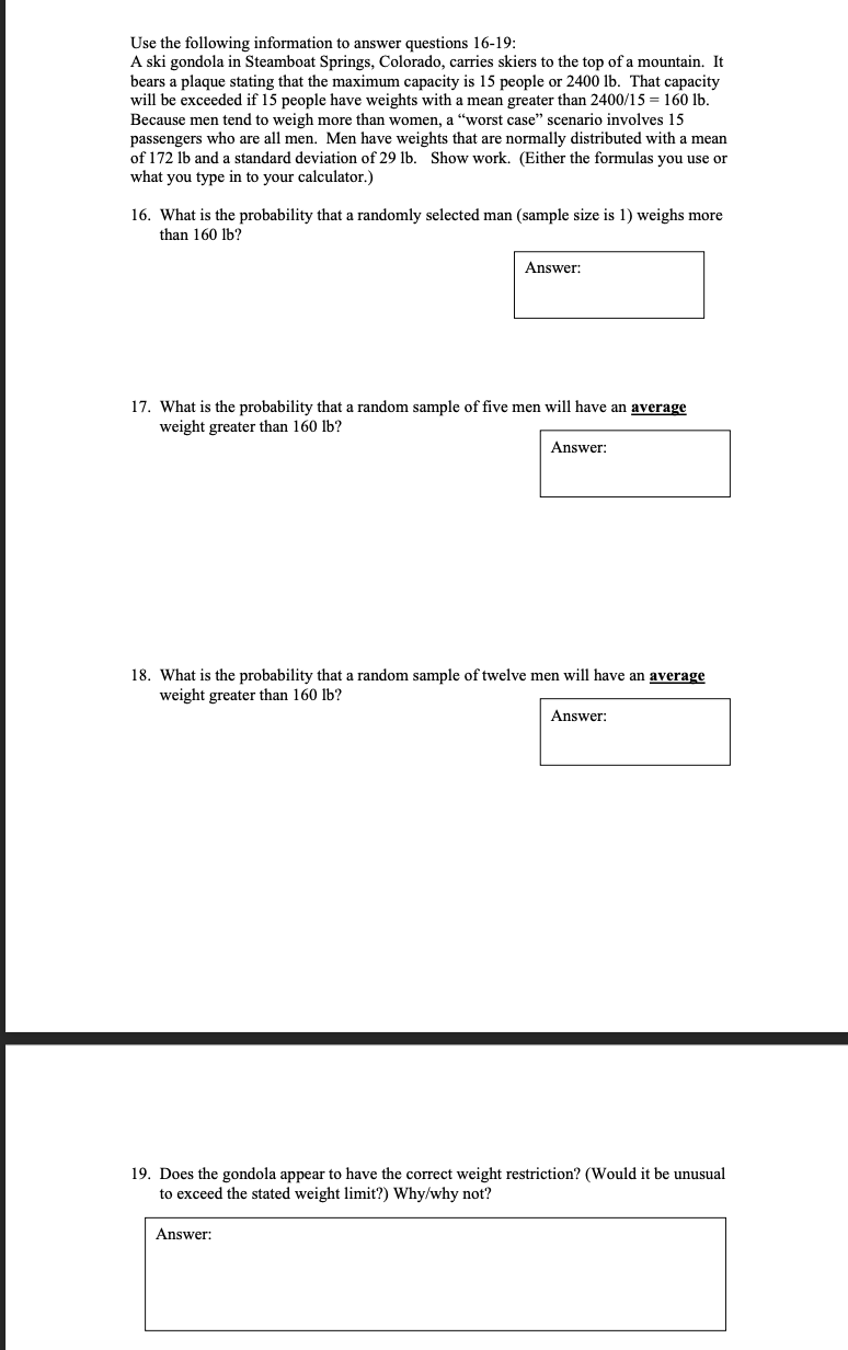 Solved Use the following information to answer questions | Chegg.com