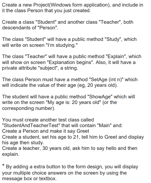 Create a new Project(Windows form application), and | Chegg.com