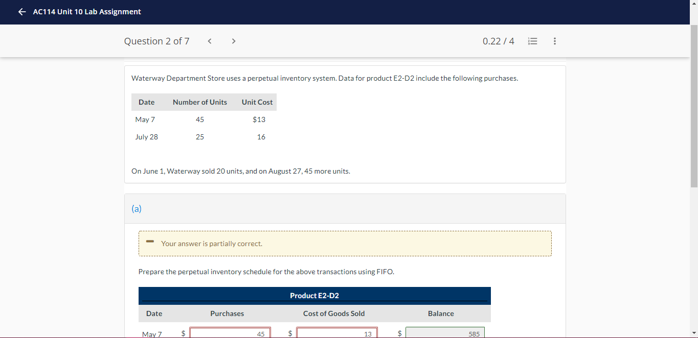 Solved F Ac114 Unit 10 Lab Assignment Question 2 Of 7 0 22 4