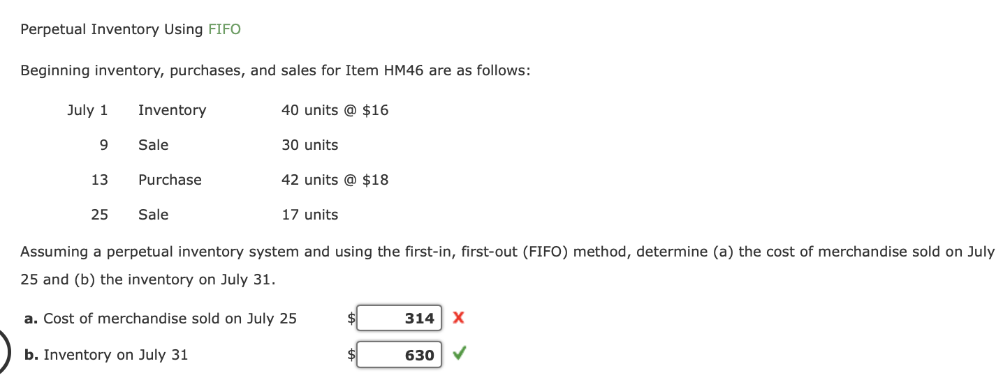 Solved Perpetual Inventory Using FIFO Beginning inventory, | Chegg.com