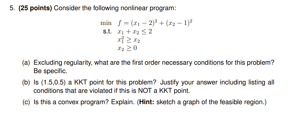 5. (25 points) Consider the following nonlinear | Chegg.com