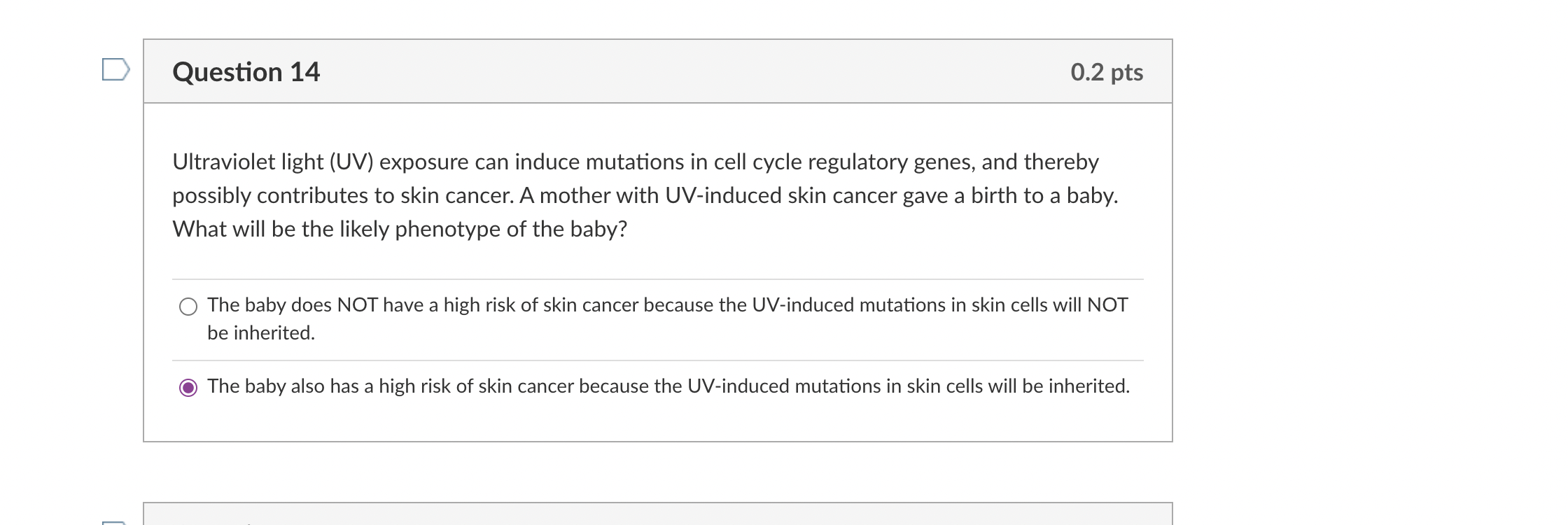 Ultraviolet light (UV) exposure can induce mutations | Chegg.com