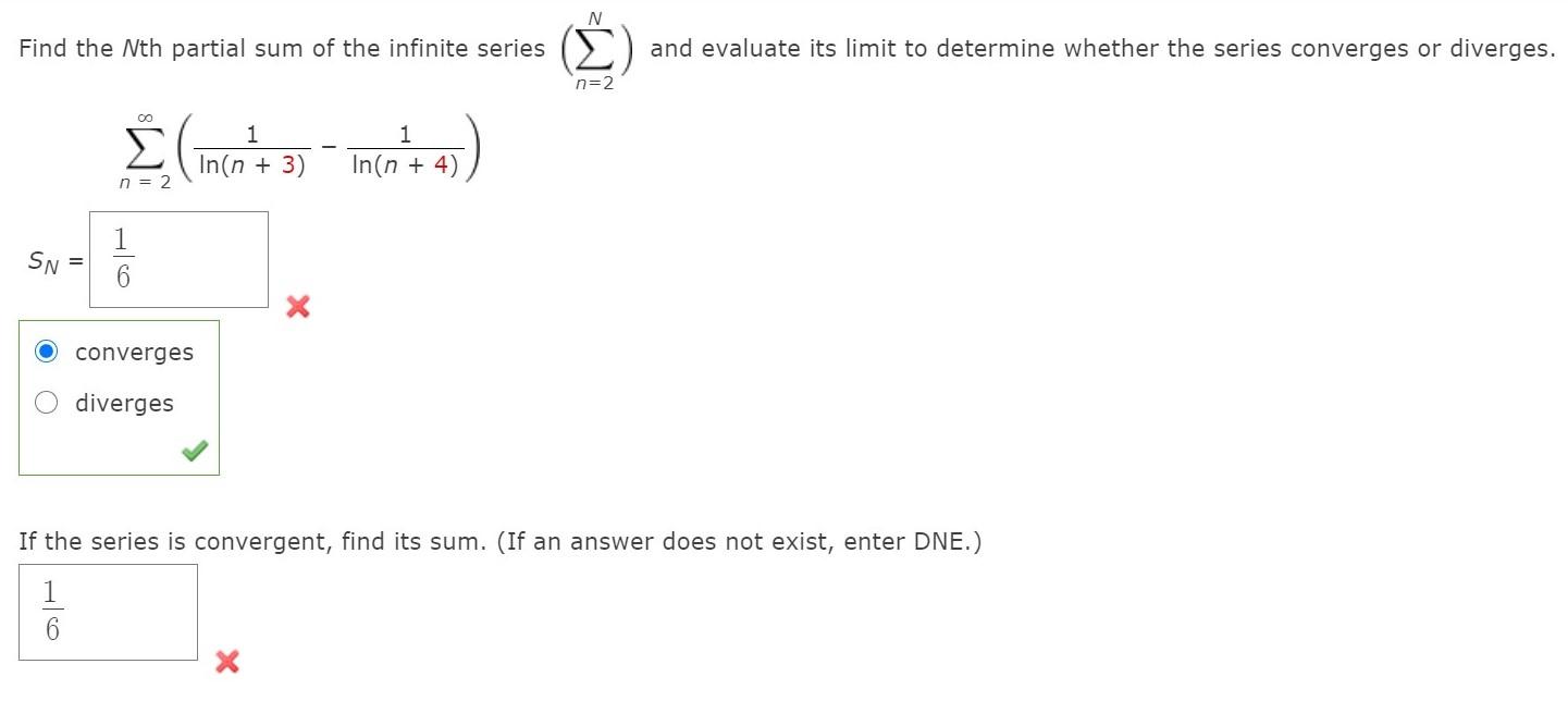 Solved N Find the Nth partial sum of the infinite series ( | Chegg.com