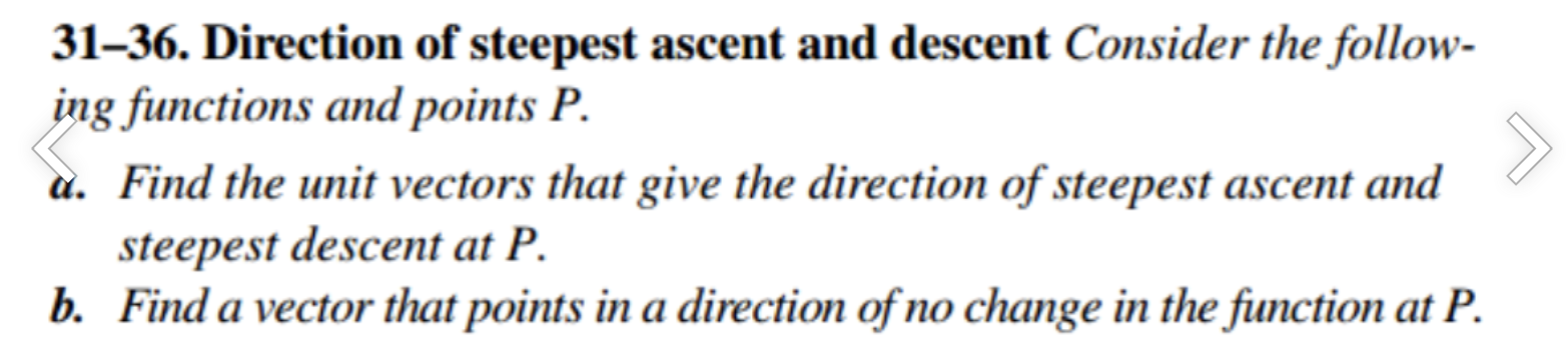 Solved 31–36. Direction of steepest ascent and descent | Chegg.com