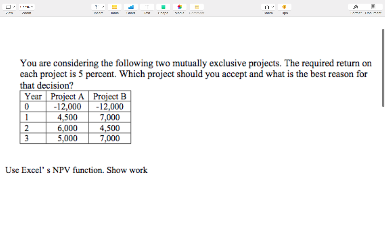 Solved 277% 1 View Zoom Insert Table Chart Text Shape Media | Chegg.com