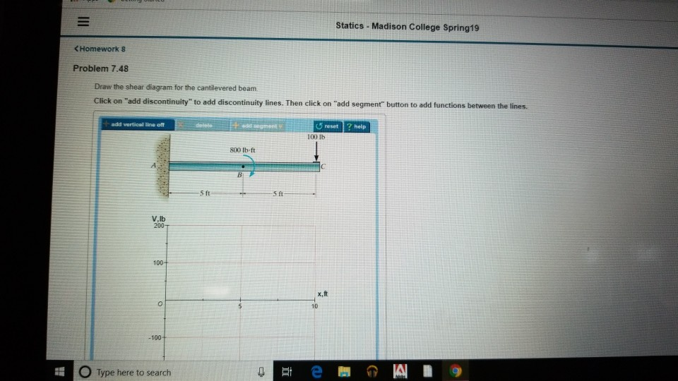 Solved Statics - Madison College Spring19 Homework 8 Problem | Chegg.com
