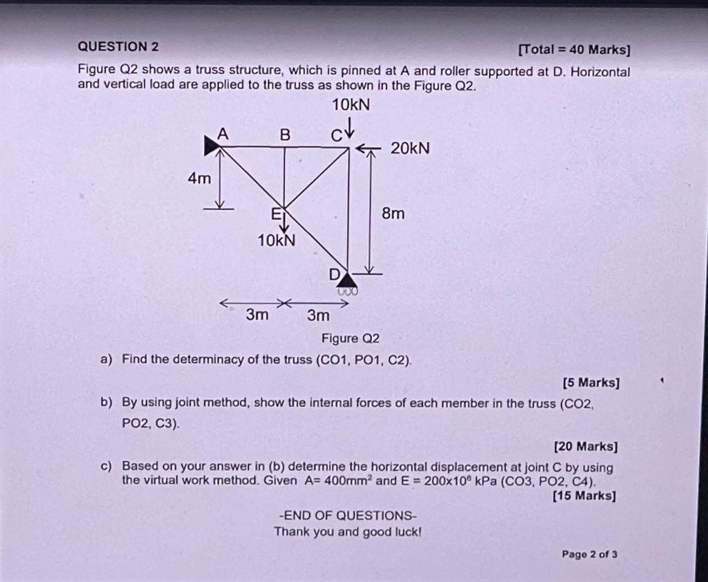 [solved] Question 2 [total 40 Marks] Figure Q2 Shows A