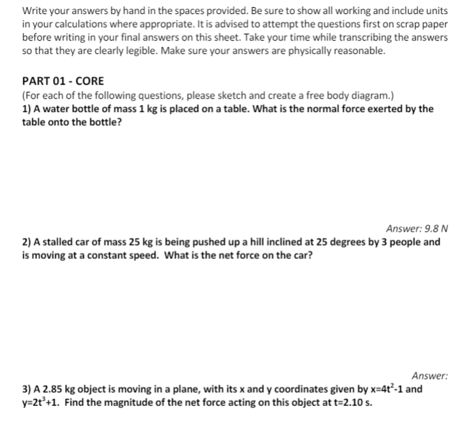Solved Write your answers by hand in the spaces provided. Be | Chegg.com