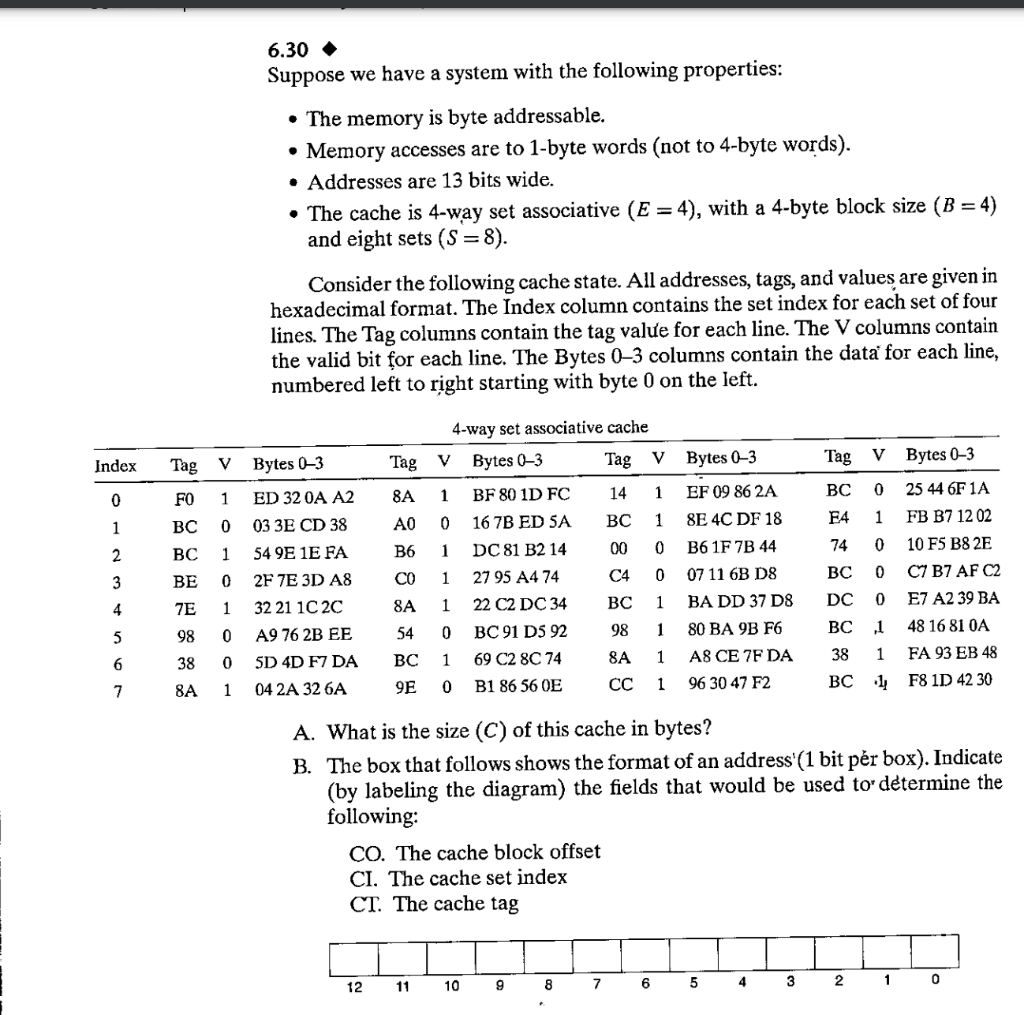 Solved 630 Suppose We Have A System With The Following 