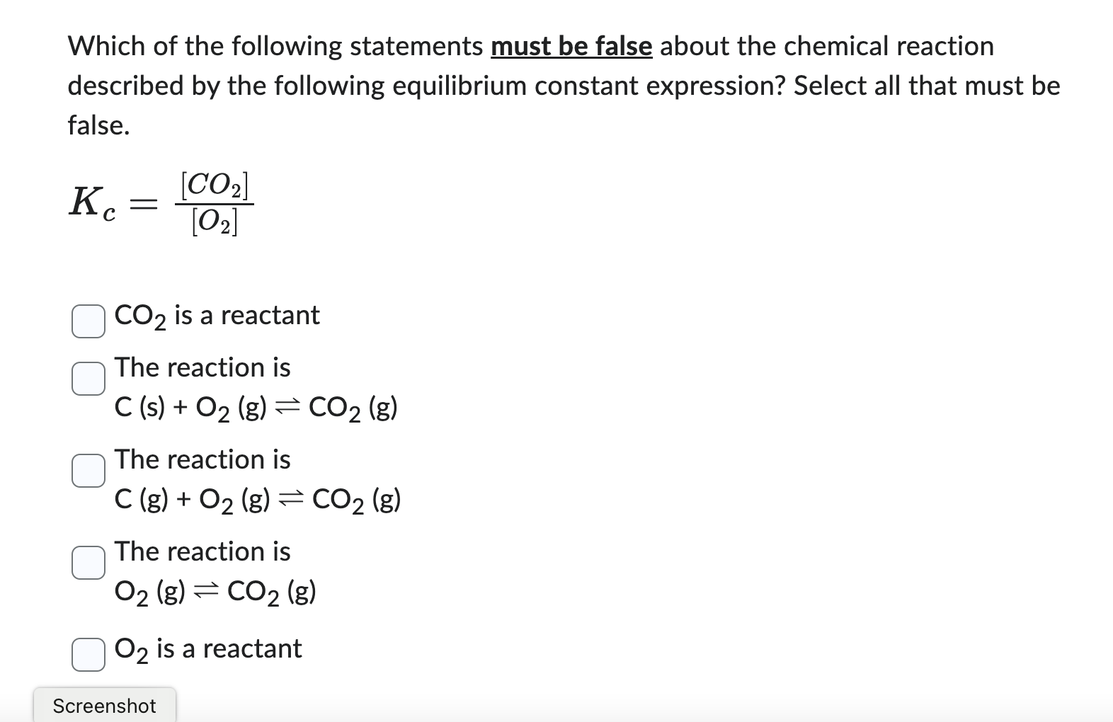 Solved Which of the following statements must be false about | Chegg.com