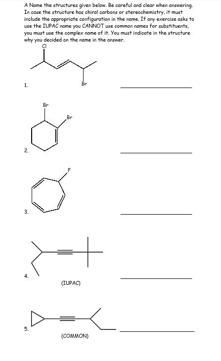 Solved A Name the structures given below. Be careful and | Chegg.com