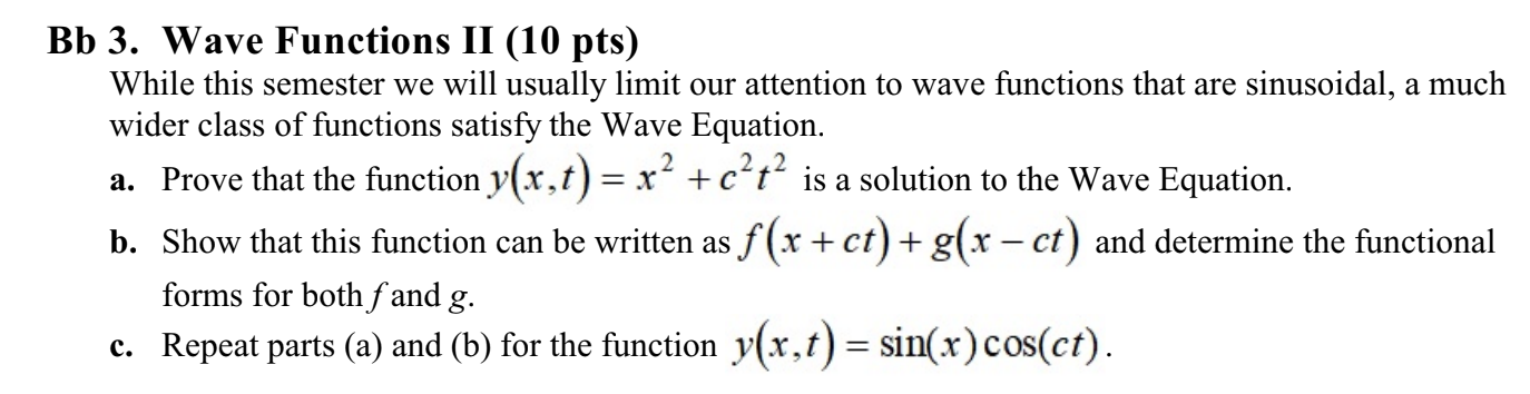 Solved Bb 3 Wave Functions Ii 10 Pts While This Semester