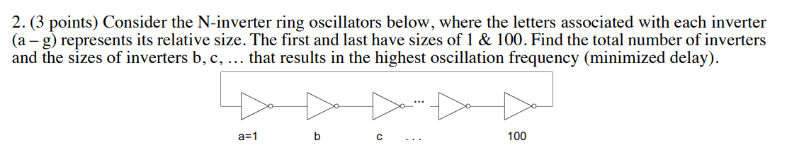 Solved 2. (3 points) Consider the N-inverter ring | Chegg.com