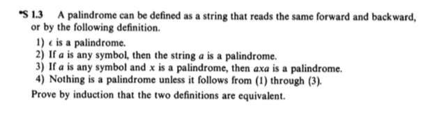 Solved "S 1.3 A palindrome can be defined as a string that | Chegg.com