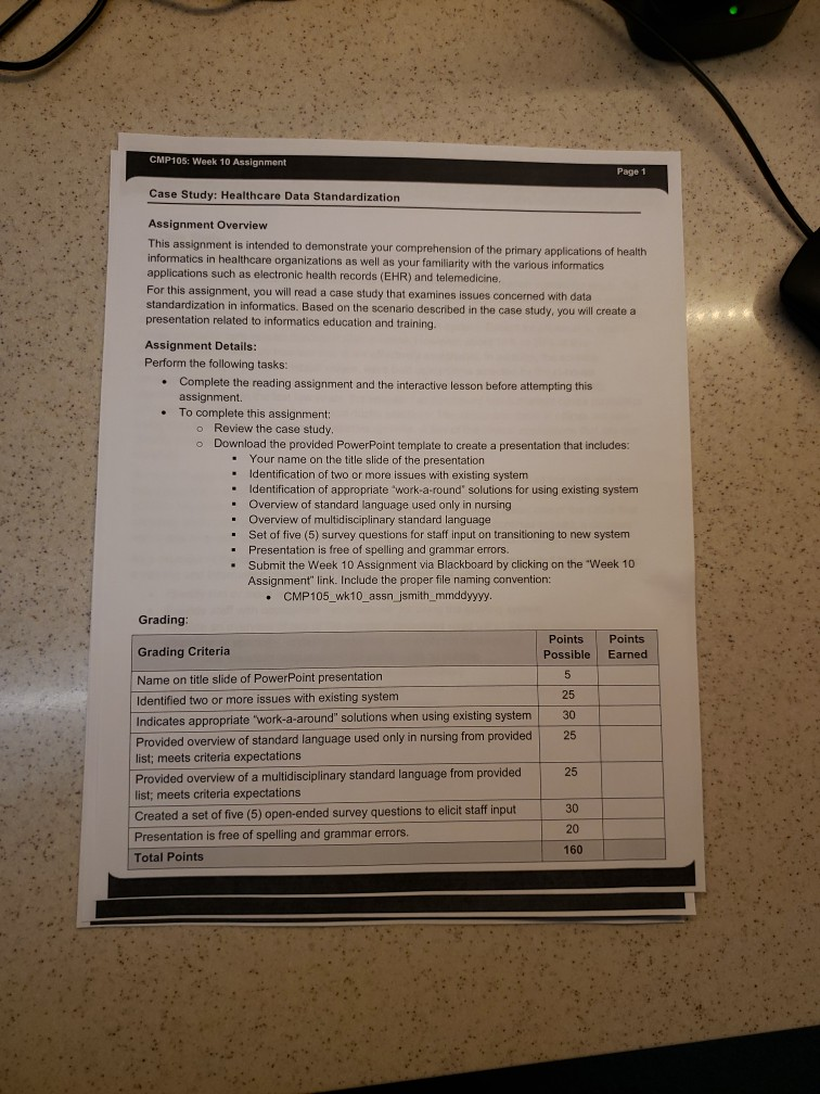 CMP105: Week 10 Assignment Page 1 Case Study: | Chegg.com