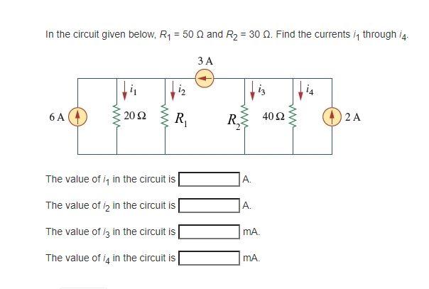 Solved In the circuit given below, R1 = 50 Ω and R2 = 30 Ω. | Chegg.com