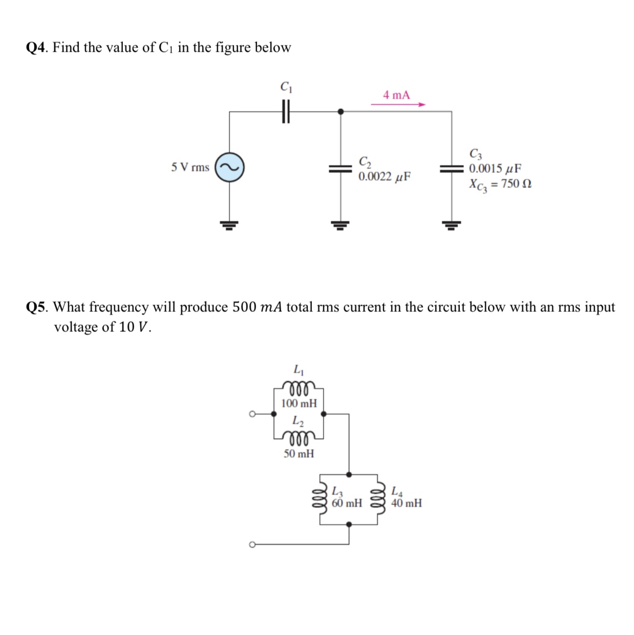 Solved Q4. Find the value of C1 in the figure below Q5. What | Chegg.com