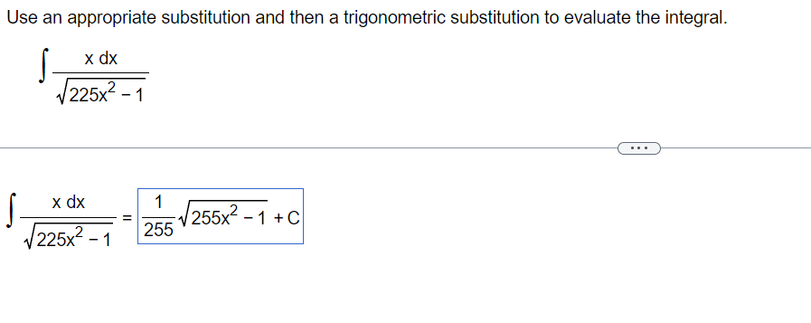 Solved Use an appropriate substitution and then a | Chegg.com