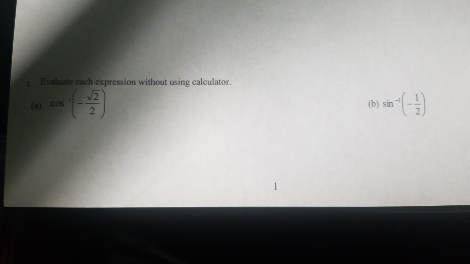 Solved Evaluate each expression without using calculator. (a | Chegg.com