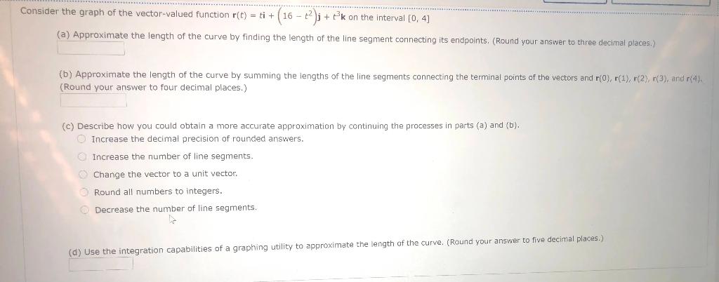 Solved Consider the graph of the vector-valued function r(t) | Chegg.com