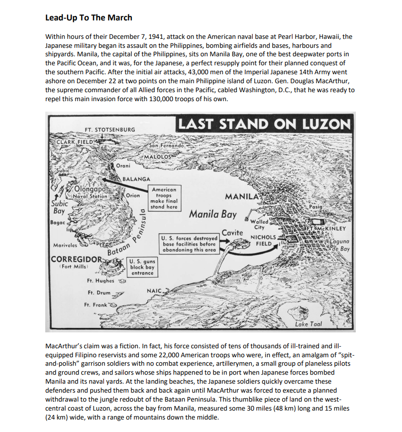 THE BATAAN DEATH MARCH WORLD WAR II Elizabeth M. | Chegg.com