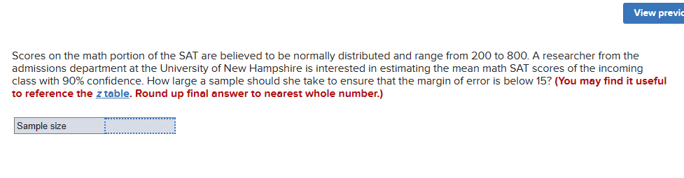 Solved Scores on the math portion of the SAT are believed to | Chegg.com