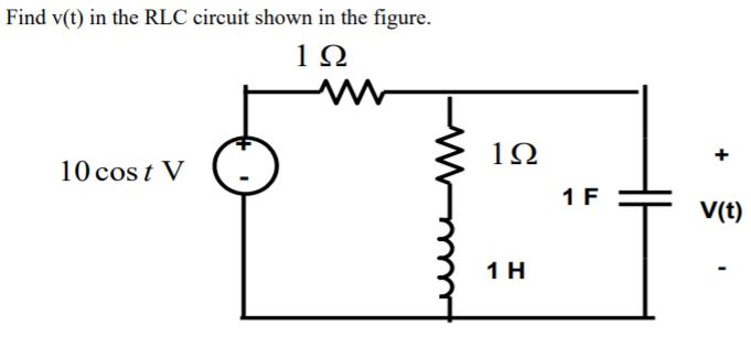 Solved Find v(t) in the RLC circuit shown in the figure. ΙΩ | Chegg.com