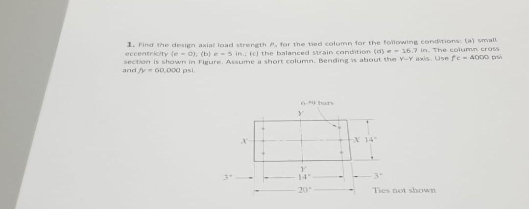 Solved 1. Find the design axial load strength P. for the | Chegg.com
