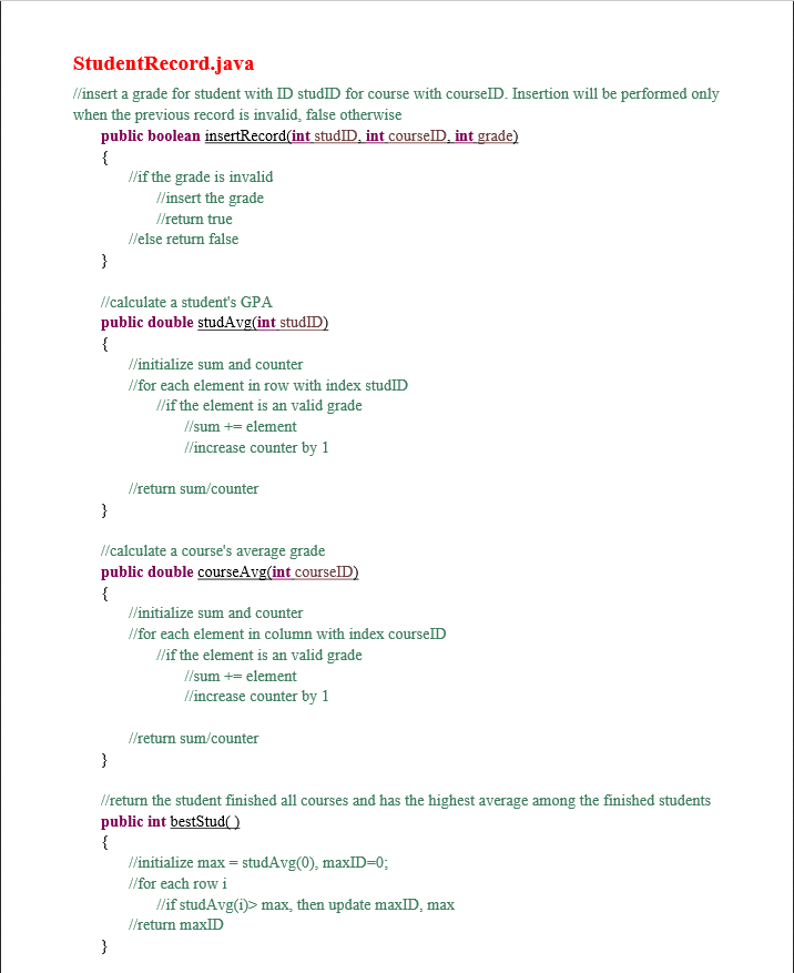 Solved Course.java //constructor here public Course(String | Chegg.com
