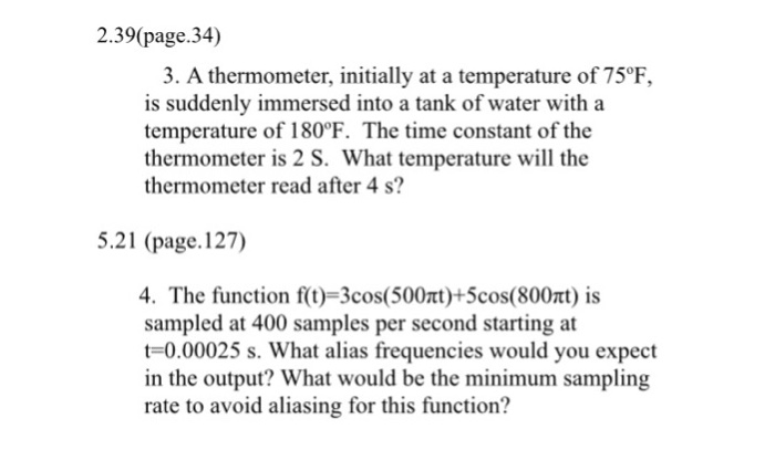 Solved 2.39(page.34) 3. A thermometer, initially at a | Chegg.com