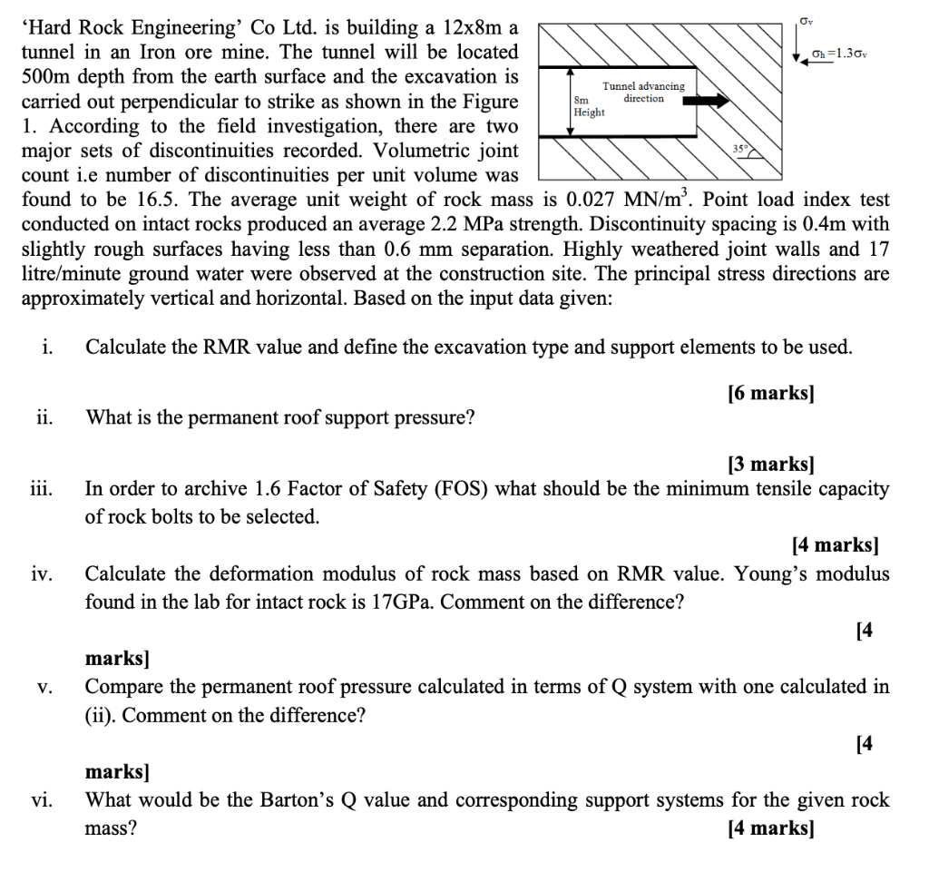 Solved 'Hard Rock Engineering' Co Ltd. is building a 12x8m a | Chegg.com