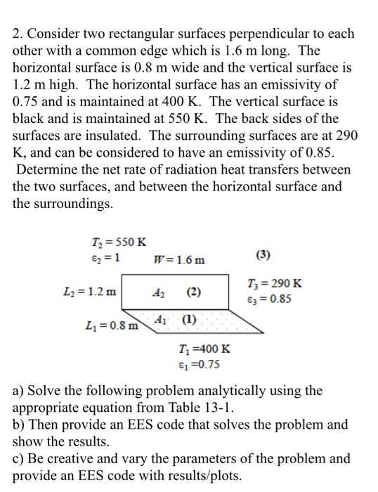 2. Consider two rectangular surfaces perpendicular to | Chegg.com
