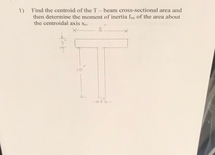 Solved Find the centroid of the T-beam cross-sectional area | Chegg.com