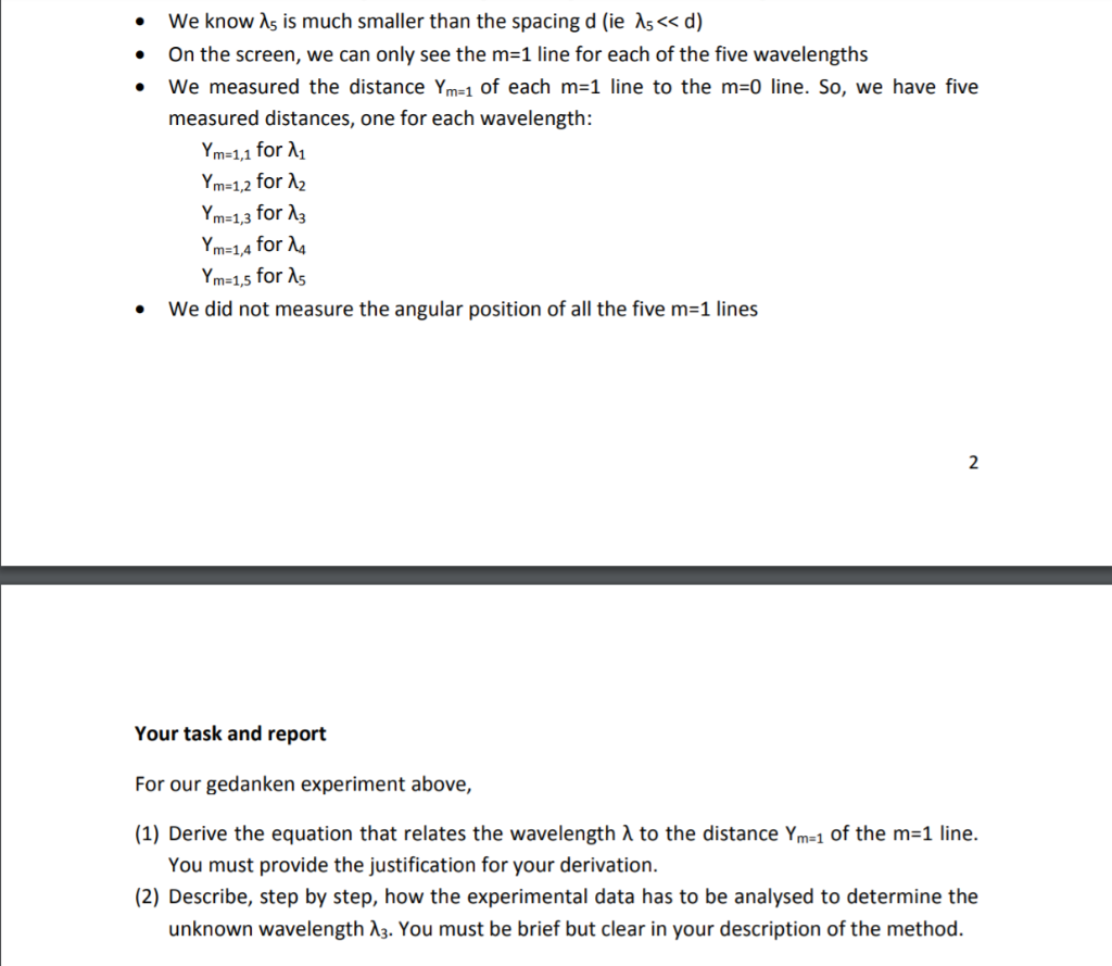 Solved Aim Diffraction grating is used to determine the | Chegg.com