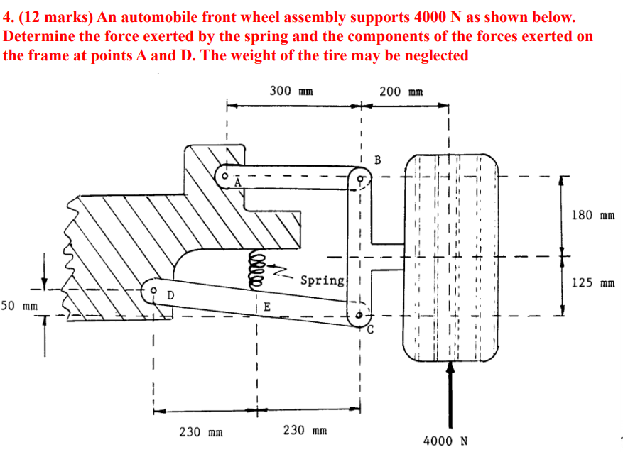 Solved 4. (12 marks) An automobile front wheel assembly | Chegg.com