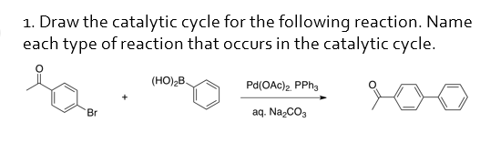 Solved 1. Draw the catalytic cycle for the following | Chegg.com