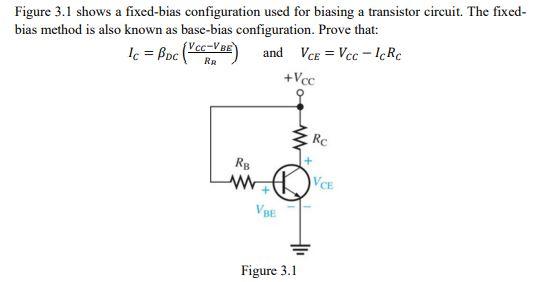 Solved Figure 3.1 shows a fixed-bias configuration used for | Chegg.com