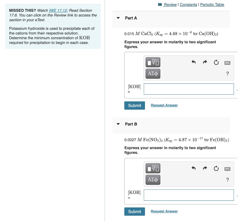 Solved MI Review | Constants Periodic Table MISSED THIS? | Chegg.com