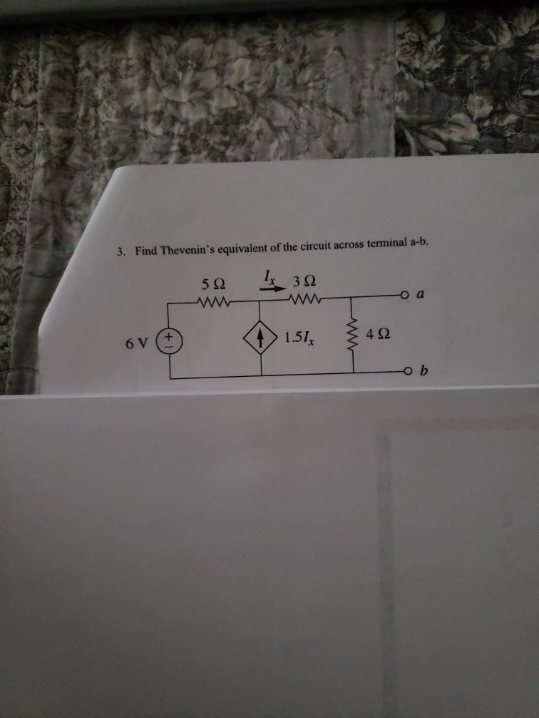 Solved 3. Find Thevenin's equivalent of the circuit across | Chegg.com