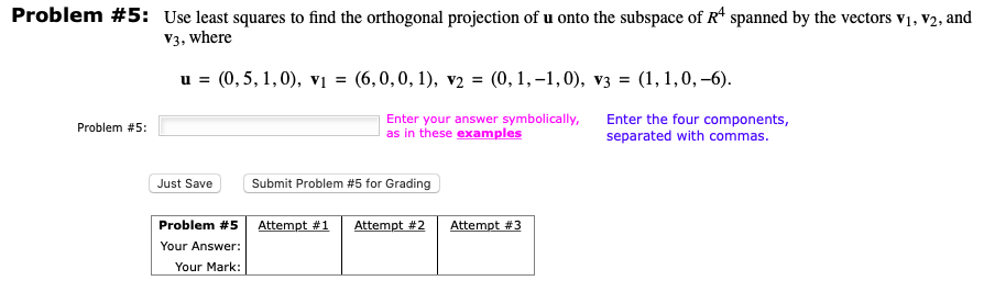 Problem #5: Use least squares to find the orthogonal | Chegg.com