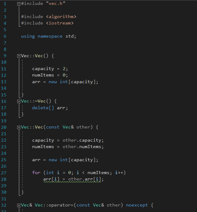 Solved Evec And Vec Operator Const Vec And Other Noexcept