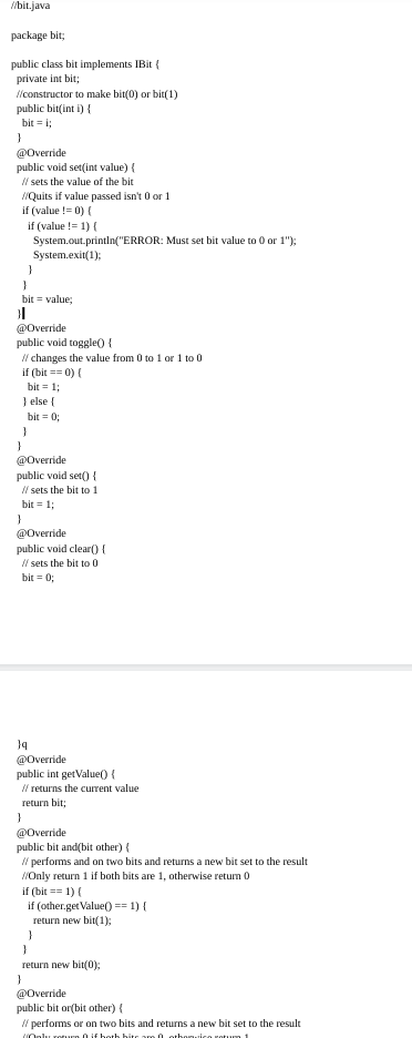 Solved package bit; 14 @ @verride public int getValue0 \& i/ | Chegg.com