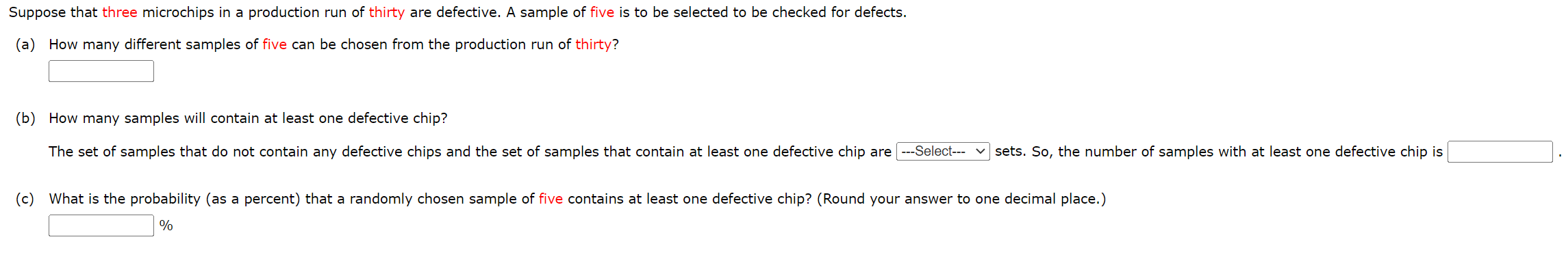 Solved Suppose that three microchips in a production run of | Chegg.com