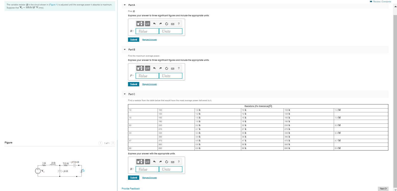 Solved Review Constants The variable resistor R in the | Chegg.com