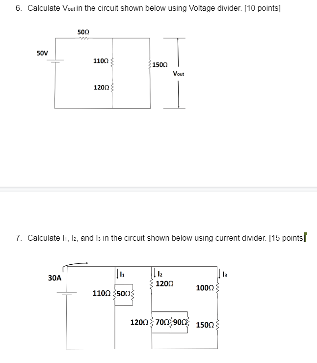 Solved 6. Calculate Vout in the circuit shown below using | Chegg.com