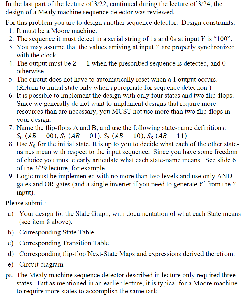 Solved In the last part of the lecture of 3/22, continued | Chegg.com