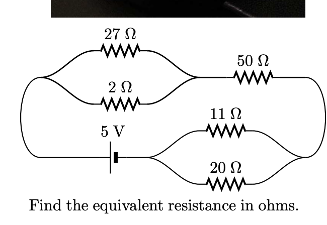 Solved Find the equivalent resistance in ohms. | Chegg.com