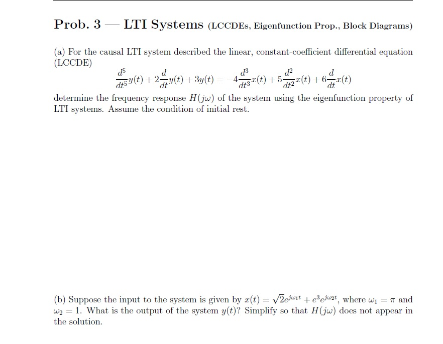 Solved Prob 3 Lti Systems Lccdes Eigenfunction Prop 